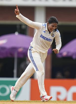 IND-W vs SA-W: Test match-Day 2 Chennai: India Women s Sneh Rana ...