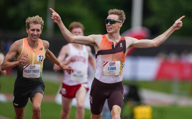 Montreal, Qc, CANADA: Kieran Lumb celebrates his win in the 1500m ...
