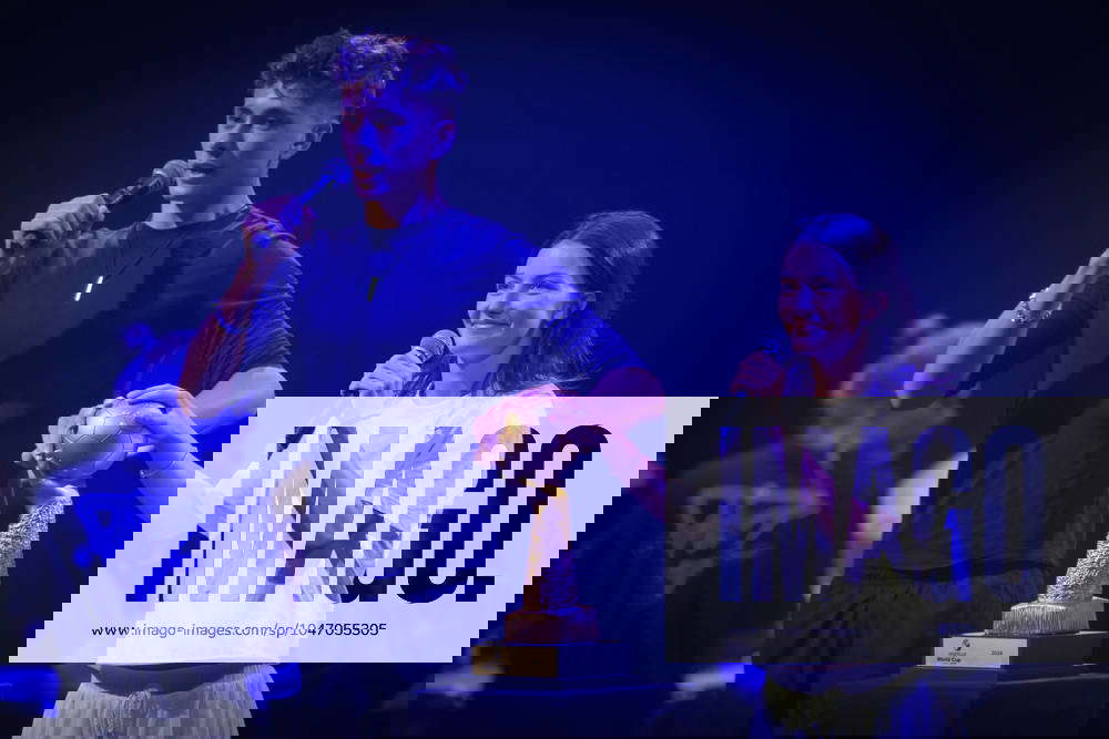 Two participants read the Partille Cup oath during the opening ceremony ...