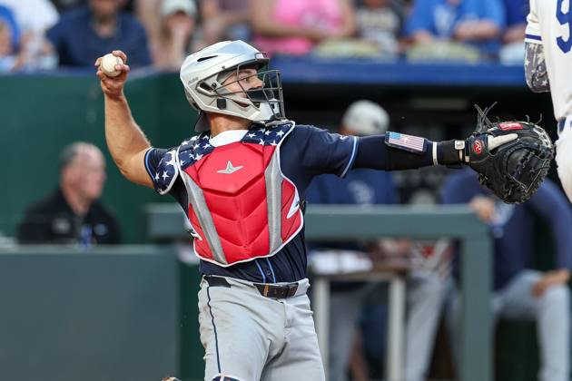 : Tampa Bay Rays catcher Ben Rortvedt during a game against the Kansas ...