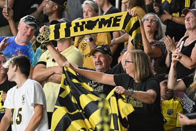 : Columbus Crew fans cheer their team on against Toronto FC in their ...