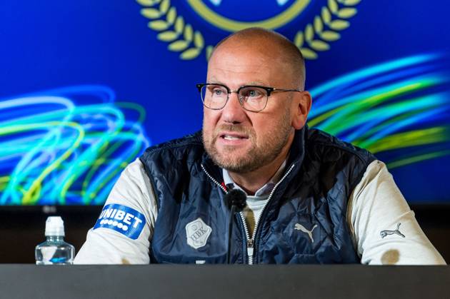 240707 Halmstads coach Magnus Haglund during the Allsvenskan football ...