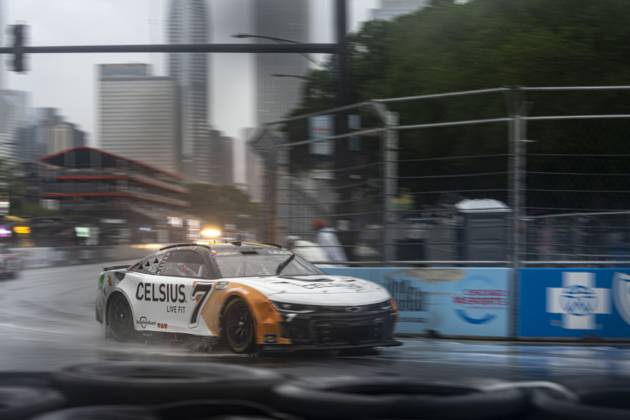 CHICAGO, IL - JULY 07: Corey LaJoie, driver of the 7 Spire Motorsports ...
