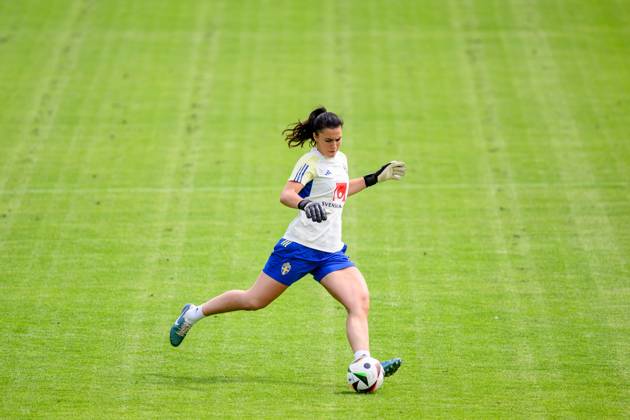 240709 Goalkeeper Zecira Musovic during a training session with the ...