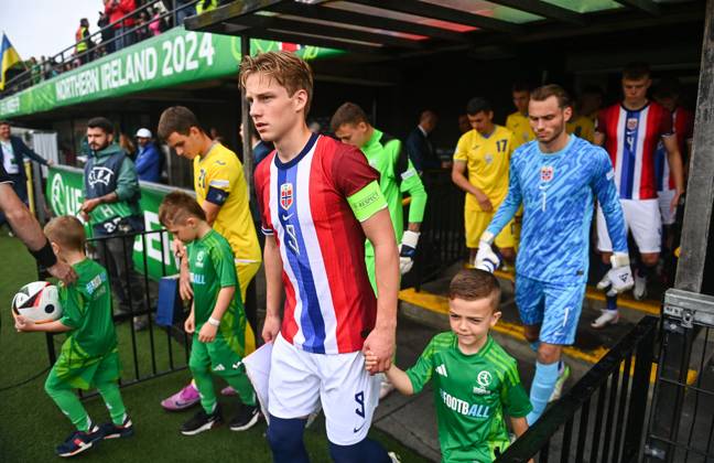 FOOTBALL, UEFA EUROPEAN U19 CHAMPIONSHIP, NORWAY UKRAINE 240718 Norway ...