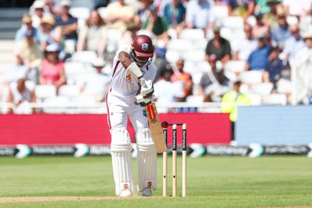 Alick Athanaze of West Indies in action with the bat during the ...
