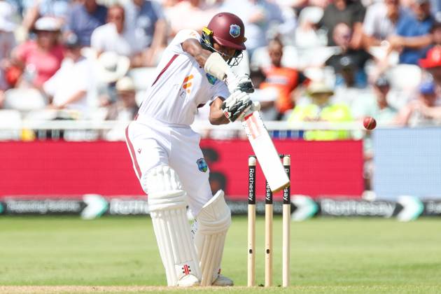 Alick Athanaze of West Indies in action with the bat during the ...
