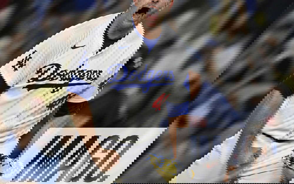 Los Angeles Dodgers relief pitcher Daniel Hudson reacts after recording ...