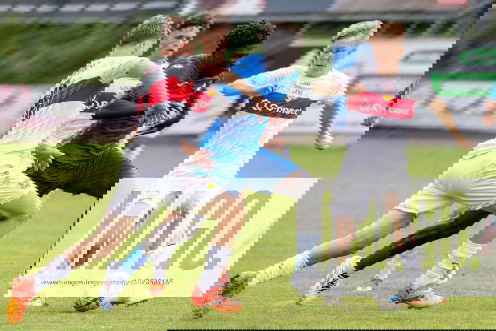 Yanik Spalt VfB Stuttgart , Blessing Makanda TSG 1899 Hoffenheim and Julian Lüers VfB Stuttgart