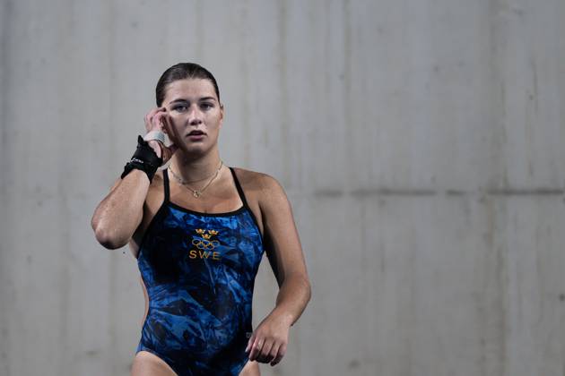 240723 Emilia Nilsson Garip of Sweden at diving training during day 3 ...