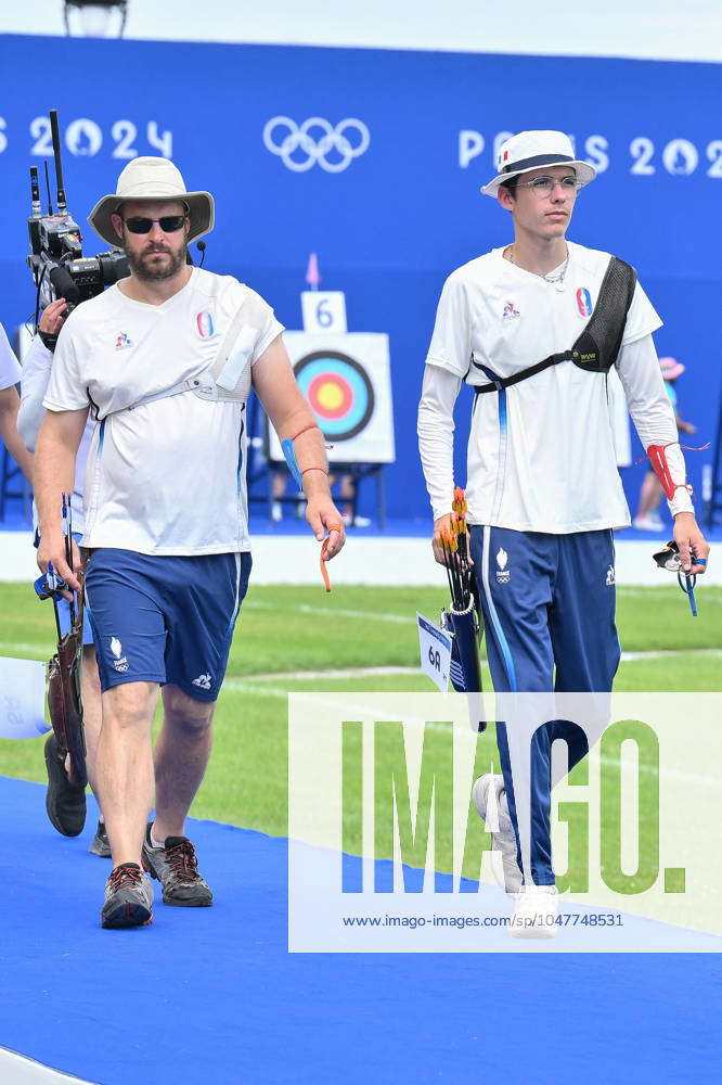 Paris 2024 Archery LZ Jean-Charles Valladont and Baptiste Addis compete ...