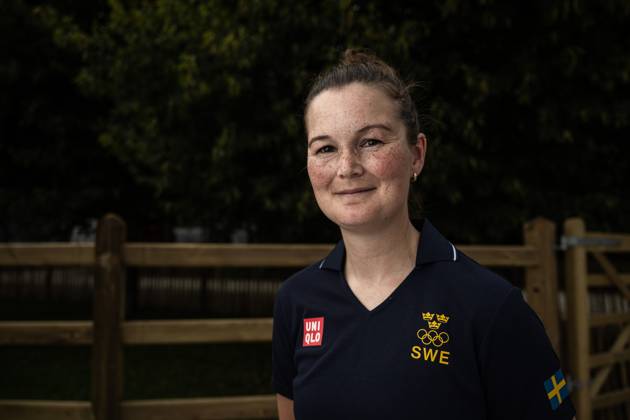 Malin Josefsson Asai of the Swedish equestrian eventing team poses for ...