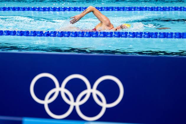 240726 Sarah Sjöström of Sweden at a swimming training session during ...