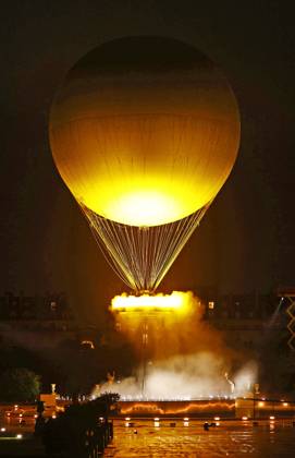 Paris Olympics: Opening Ceremony A balloon carrying the Olympic ...