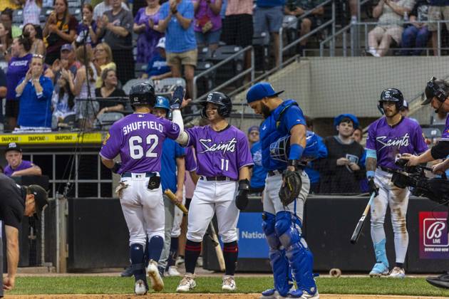 July 26, 2024, St. Paul, Minnesota, USA: St. Paul Saints left fielder ...