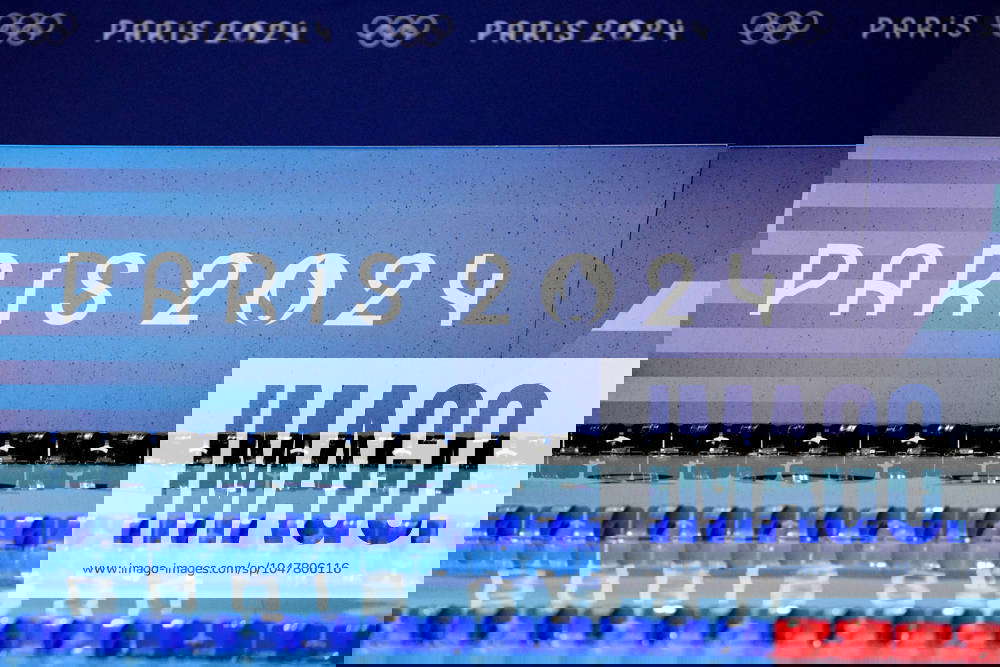 Olympics: Swimming Jul 27, 2024; Nanterre, France; Olympic logos are ...