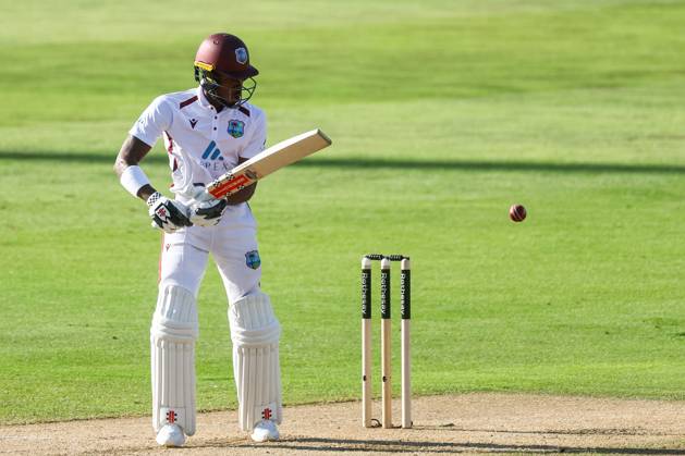 Alick Athanaze of West Indies in action with the bat during the ...
