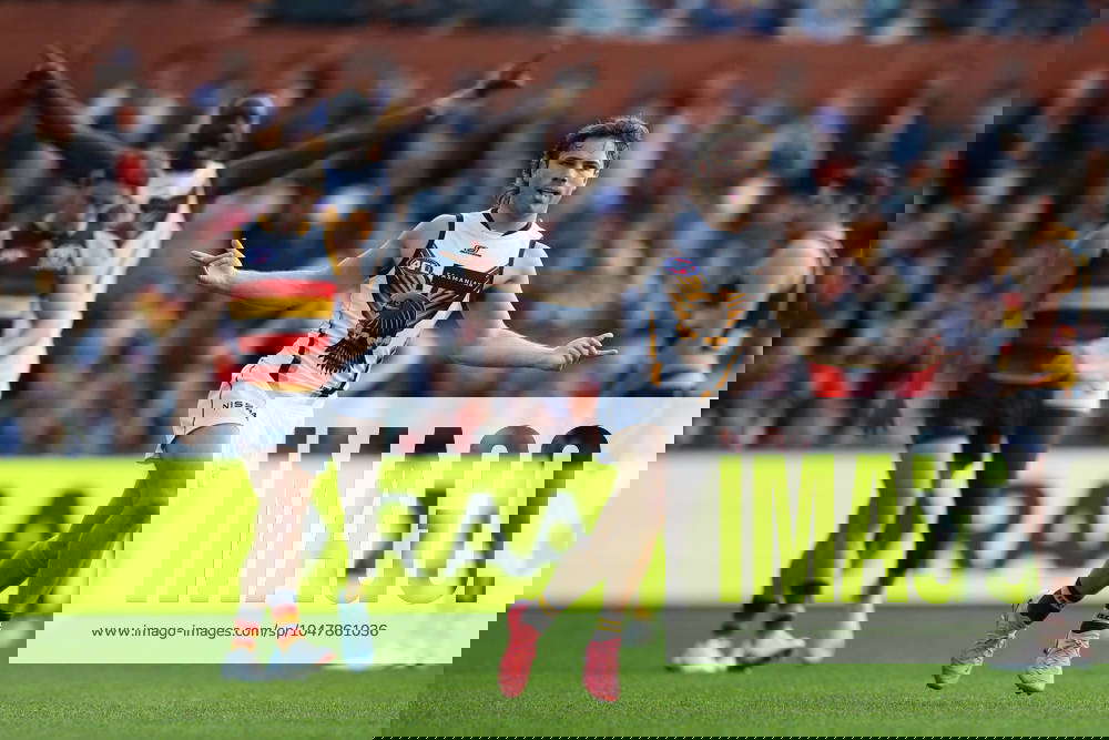 AFL CROWS HAWKS, Nick Watson of the Hawks celebrates a goal during the ...