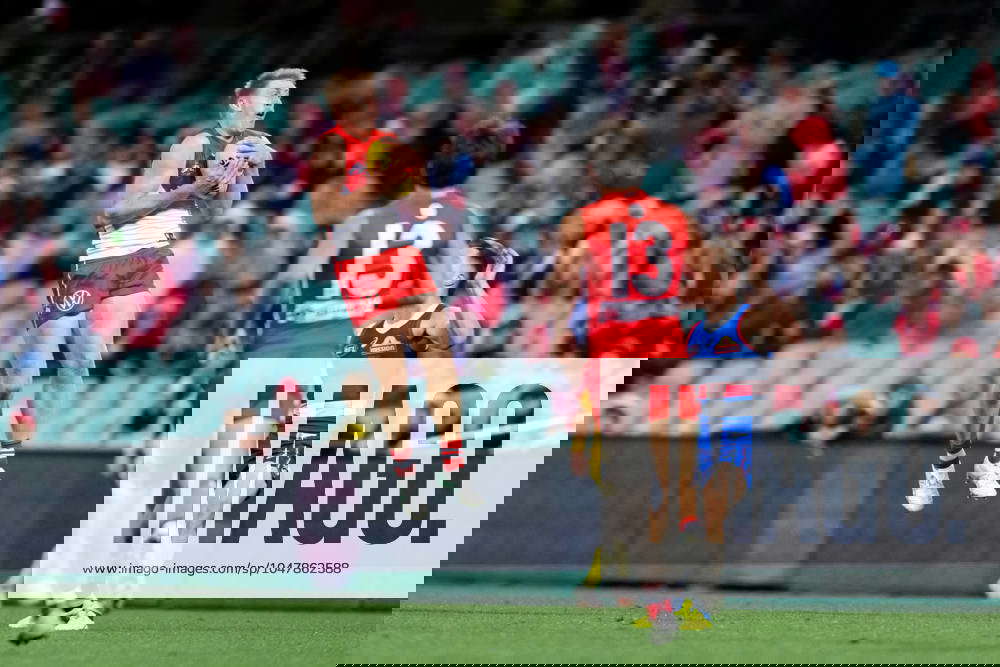 AFL SWANS BULLDOGS, Matt Roberts of the Sydney Swans takes a mark ...