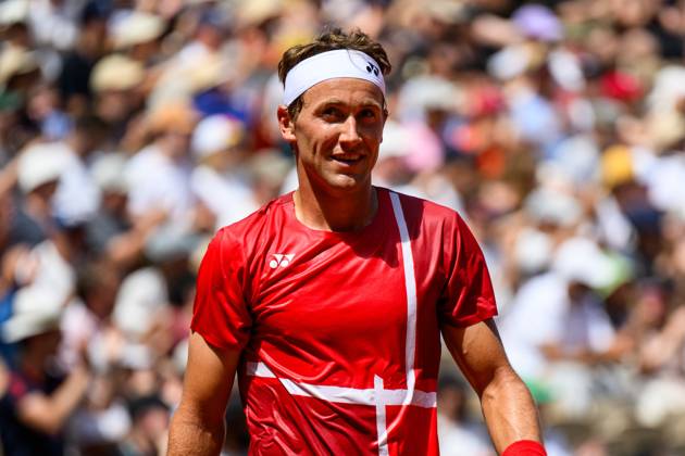 Casper Ruud of Norway competes in a mens singles 1st round tennis match ...