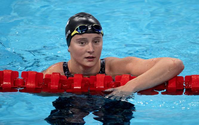 Paris, France: Canadian swimmer Sophie Angus competes in a 100m ...