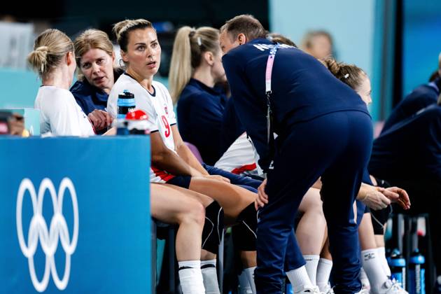 Nora Mork of Norway in womens preliminary round handball match between ...