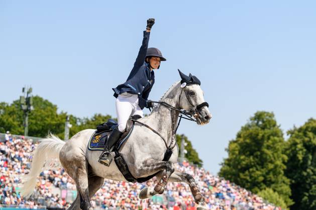 Louise Romeike of Sweden on horse Caspian 15 competes in equestrian ...