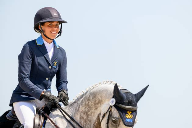 Louise Romeike of Sweden on horse Caspian 15 competes in equestrian ...