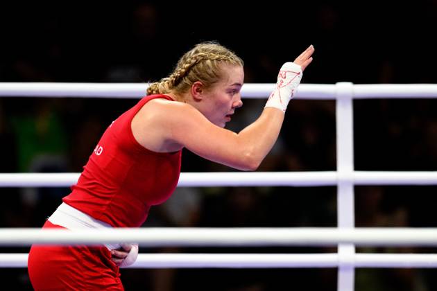 Sunniva Hofstad of Norway after a women s 75 kg preliminary round of 16 ...