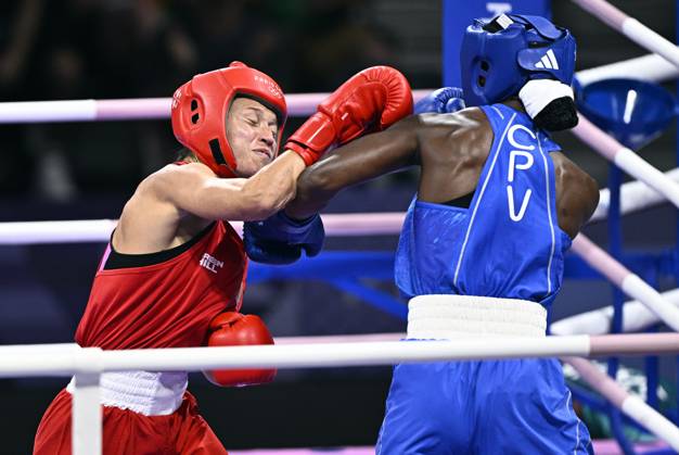Belgian boxer Oshin Derieuw pictured in action during a boxing bout ...