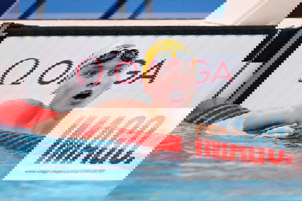 OLY24 SWIMMING, William Petric of Australiareacts during Mens 200m ...