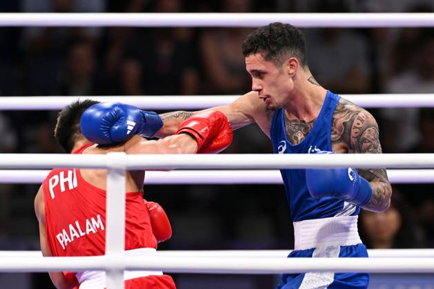 OLY24 BOXING, Australian boxer Charlie Senior celebrates during the Men ...