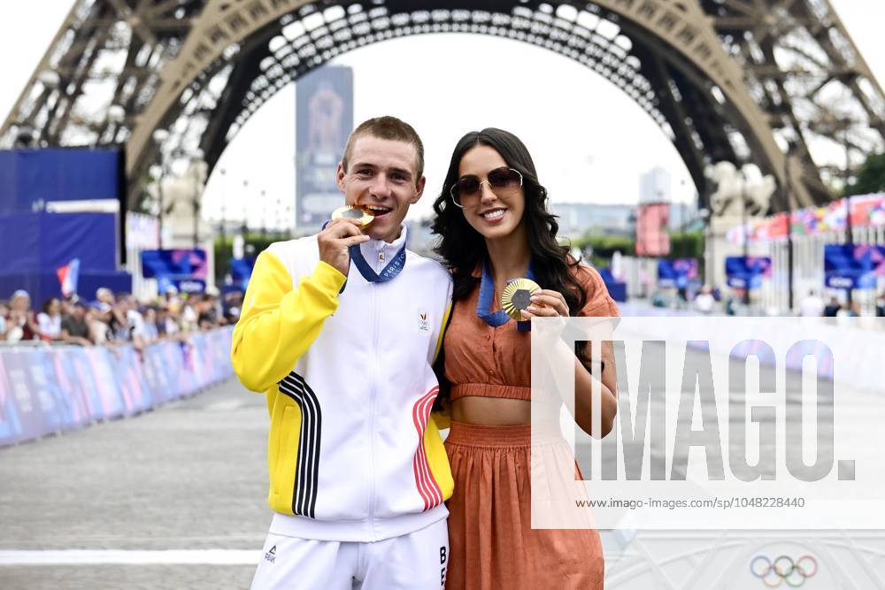 Belgian cyclist Remco Evenepoel and Remco s wife Oumaima Oumi Rayane ...