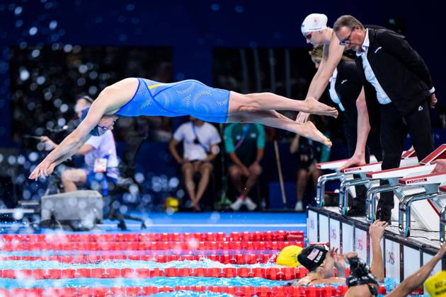 Sarah Sjöström of Sweden competes in the womens 100 meters freestyle ...