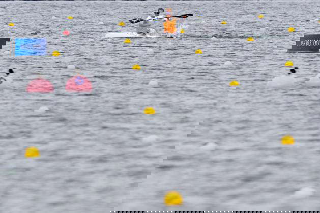 240810 Linnea Stensils of Sweden competes in womens kayak single 500m ...