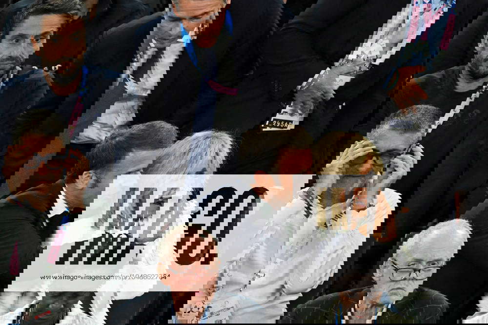 Paris 2024 - Emmanuel And Brigitte Macron At France v USA Basketball ...