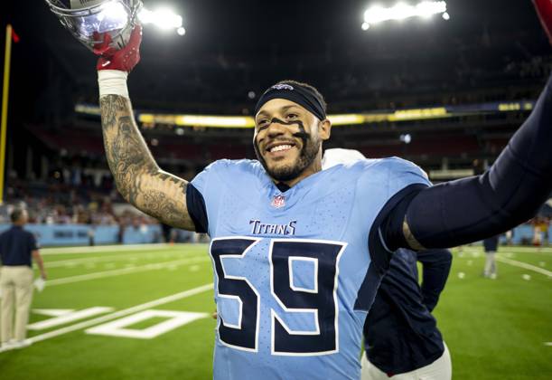 August 3, 2024, Nashville, Tennessee, USA: Tennessee Titans linebacker ...