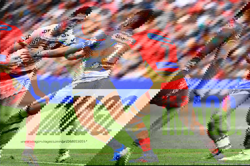 NRL DOLPHINS WARRIORS, Roger Tuivasa-Sheck of the Warriors is tackled ...