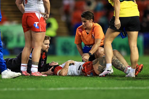 NRLW KNIGHTS DRAGONS, Jamilee Bright of the Dragons is tackled during ...