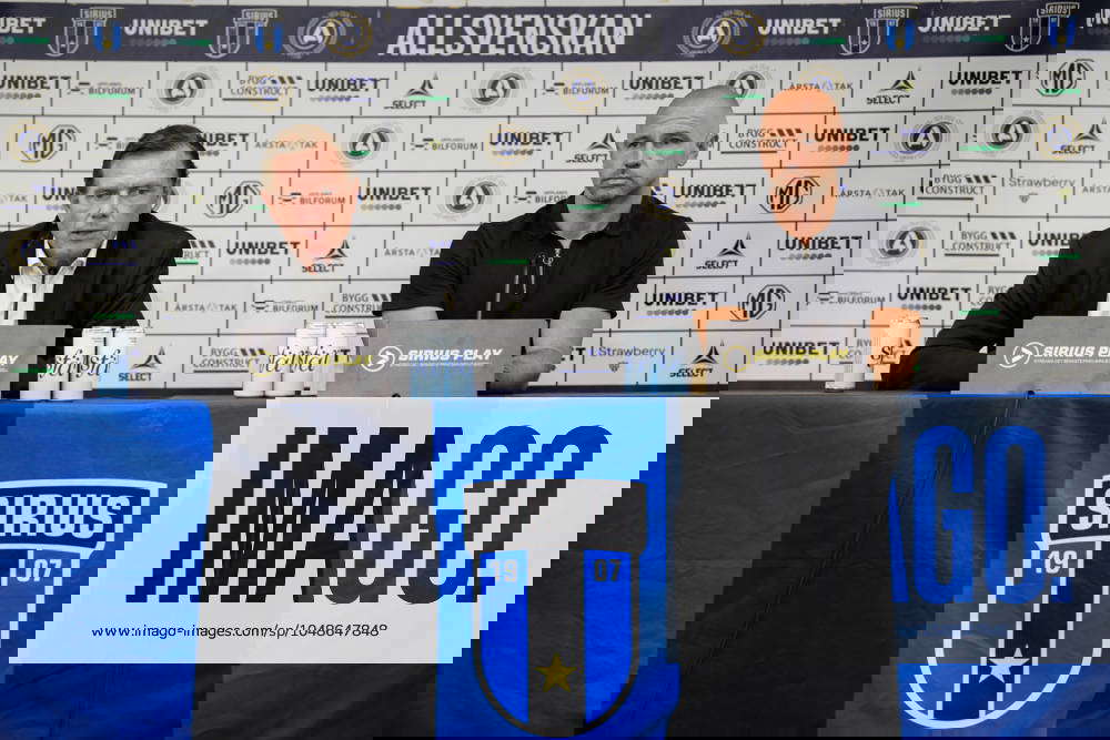 Sirius coach Christer Mattiasson and Kalmar coach Stefan Larsson during a press conference after