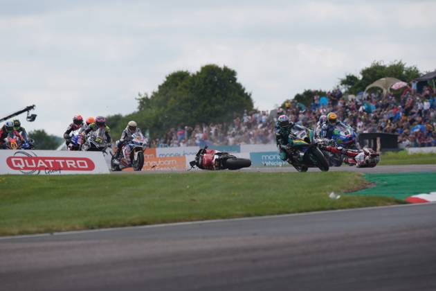 2 Glenn Irwin, Hager PBM Ducati crashes during first lap of the race 3 ...