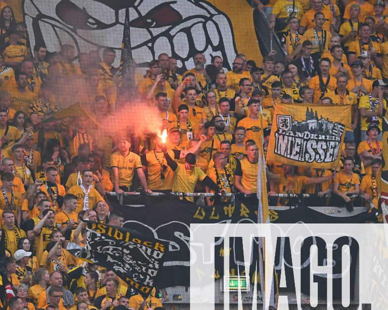 Pyrotechnics in Dresden K Block, Fanblock, Pyro, 18 08 2024, Football ...