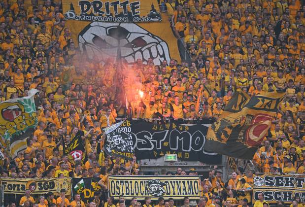 Pyrotechnics in Dresden K Block, Fanblock, Pyro, 18 08 2024, Football ...