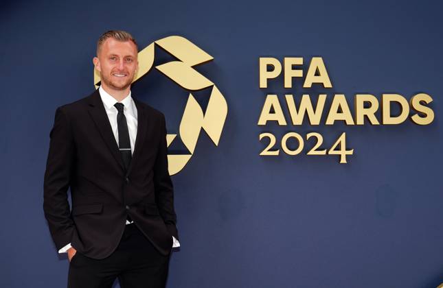 PFA Awards 2024 - Manchester Opera House Ben Wilmot arrives for the 2024 PFA Awards at the Opera