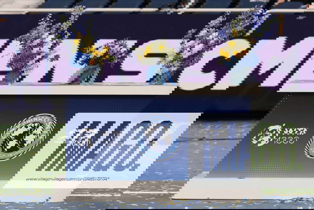 CINCINNATI, OH - AUGUST 19: A podium with the Cincinnati Open, WTA ...