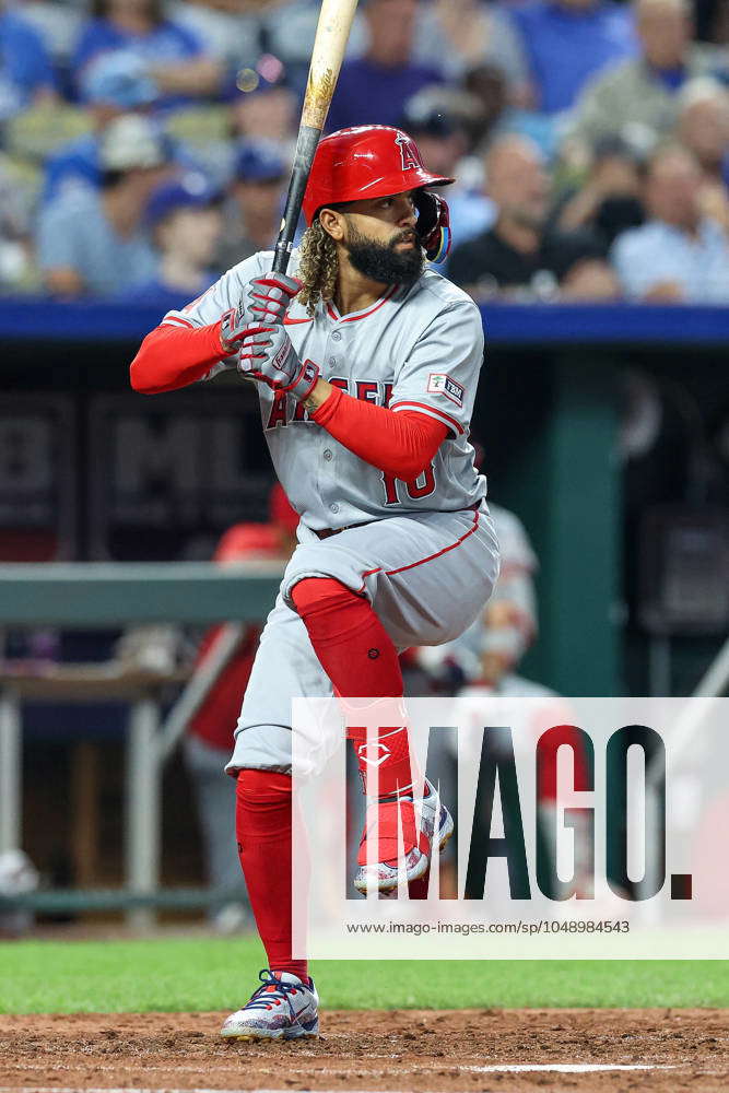 August 20, 2024: Los Angeles Angels second baseman Jack Lopez (10) bats ...