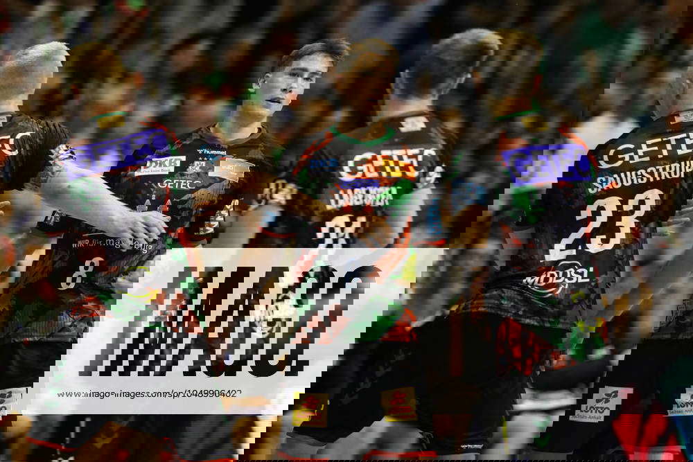 Manuel Zehnder M ,SC Magdeburg,8 with Magnus Saugstrup l ,SC Magdeburg ...