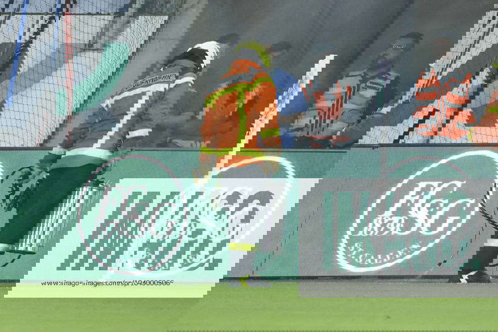 Fireman extinguishes pyrotechnics , Football, UEFA Conference League ...