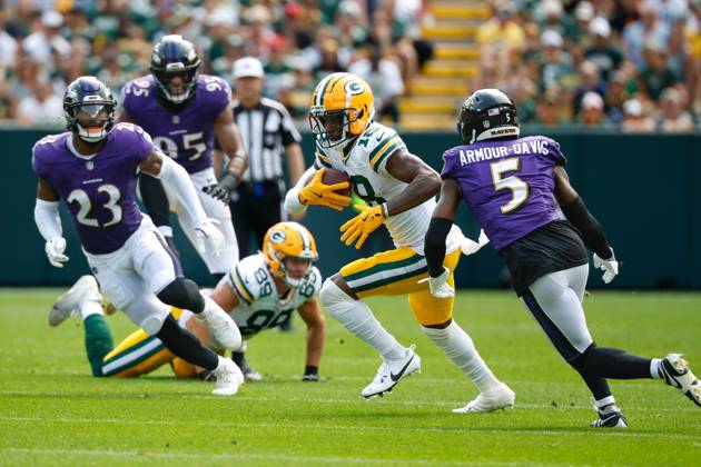 August 24, 2024: Green Bay Packers wide receiver Malik Heath (18 ...