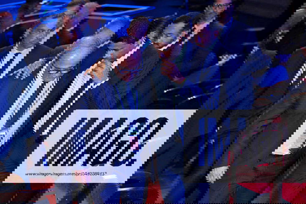 Nasser al-Khelaïfi, le président du PSG, durant le tirage au sort des rencontres de la phase